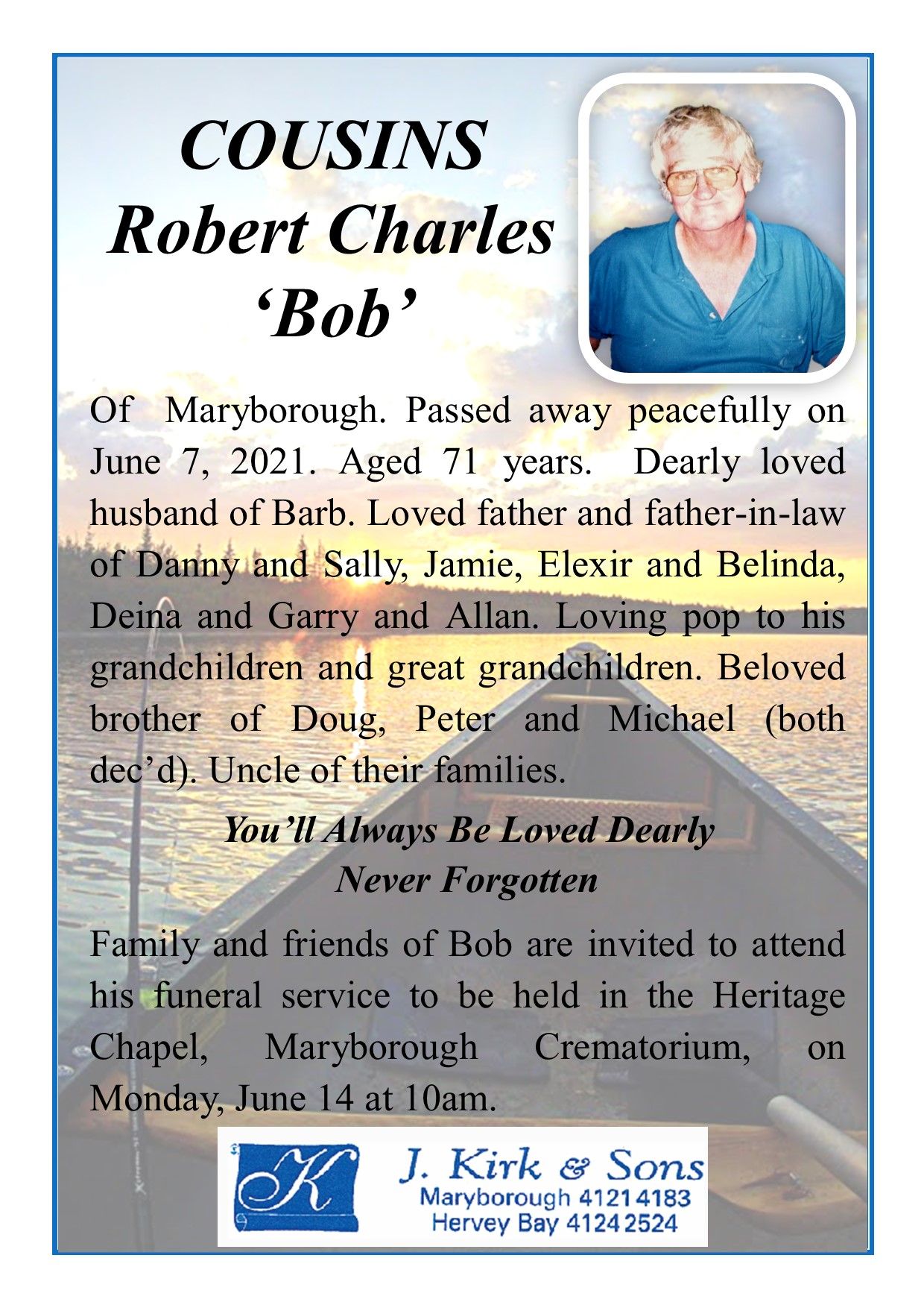 Funeral Notices and Memorials | Hervey Bay and Maryborough