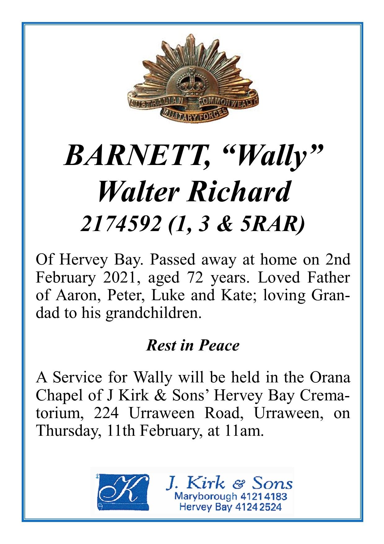 Funeral Notices and Memorials | Hervey Bay and Maryborough